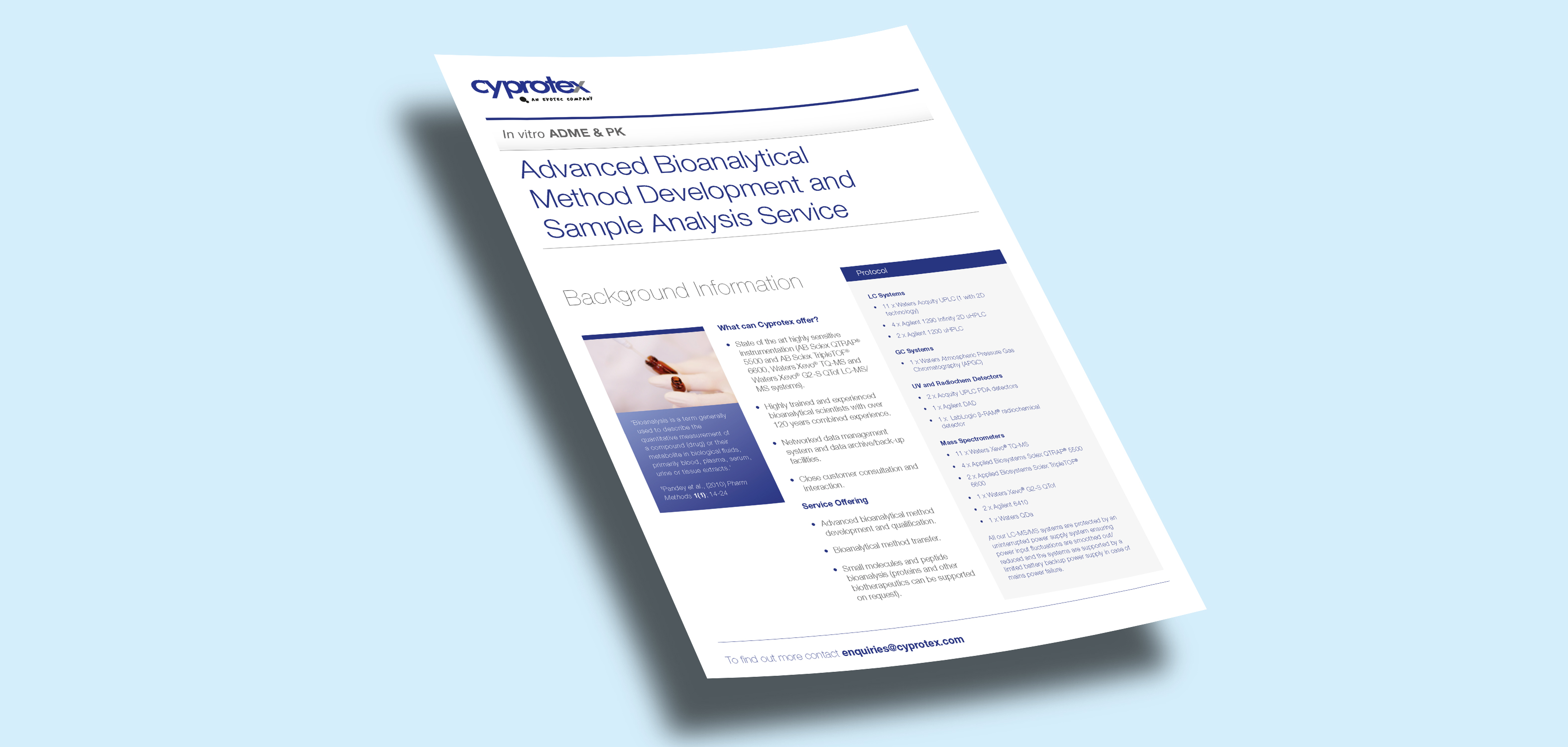 Bioanalytical Method Development & Sample Analysis Fact Sheet