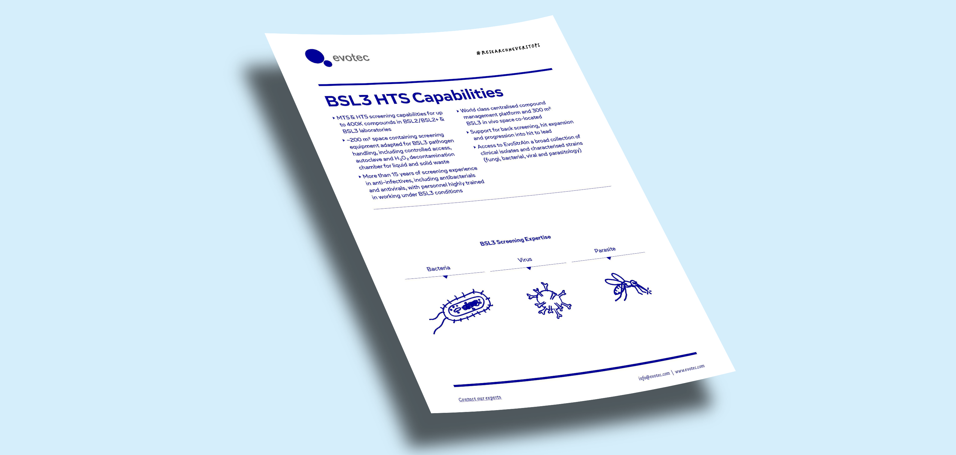 BSL3 High Throughput Screening Capabilities Fact Sheet